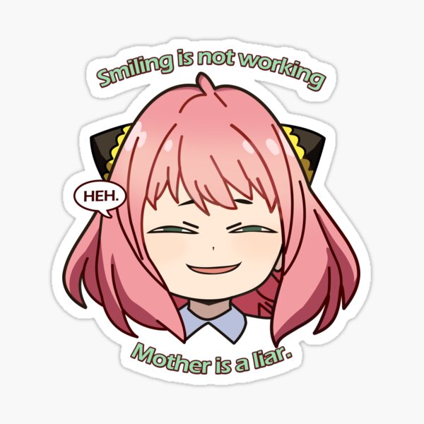 "Anya Forger Spy X Family - Anya HEH" Sticker for Sale by hazelsolomon ...