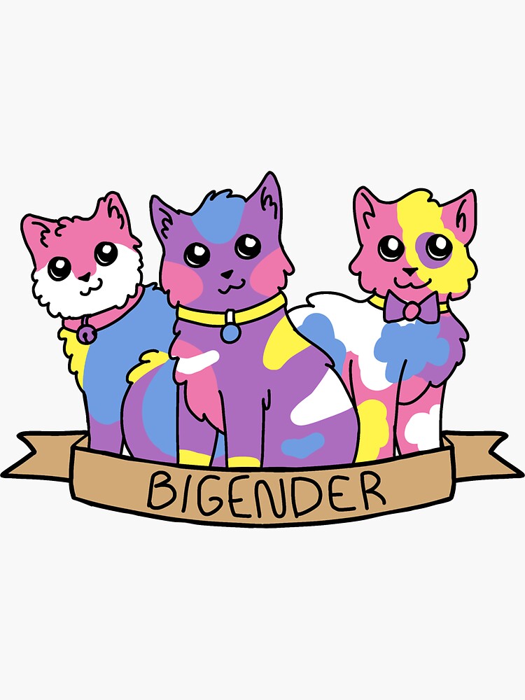 "Bigender Cats" Sticker for Sale by WeirdQueer | Redbubble