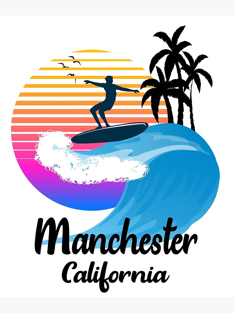 "Manchester California Seaside Retro Sunset" Poster for Sale by ...