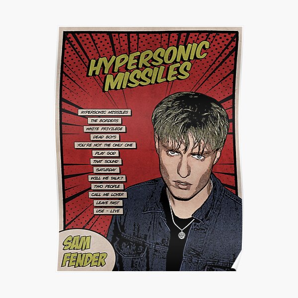 "Hypersonic Missiles Sam Fender" Poster for Sale by arlou | Redbubble