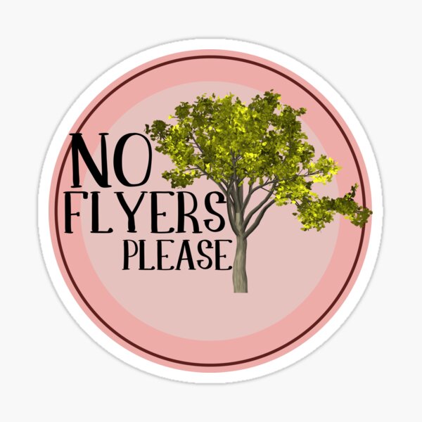 "No Flyers Please - Mailbox Sticker" Sticker for Sale by yellowsouk ...