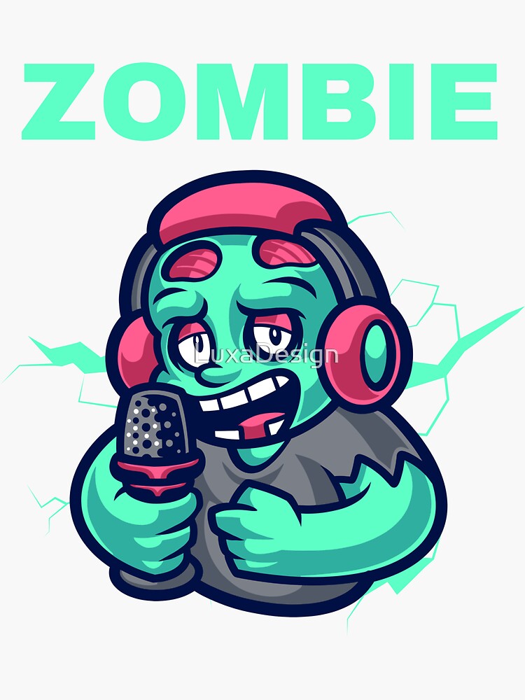 "singing zombie" Sticker for Sale by LuxaDesign | Redbubble
