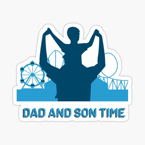 "Father and son's fun time" Sticker for Sale by Happiness-31 | Redbubble