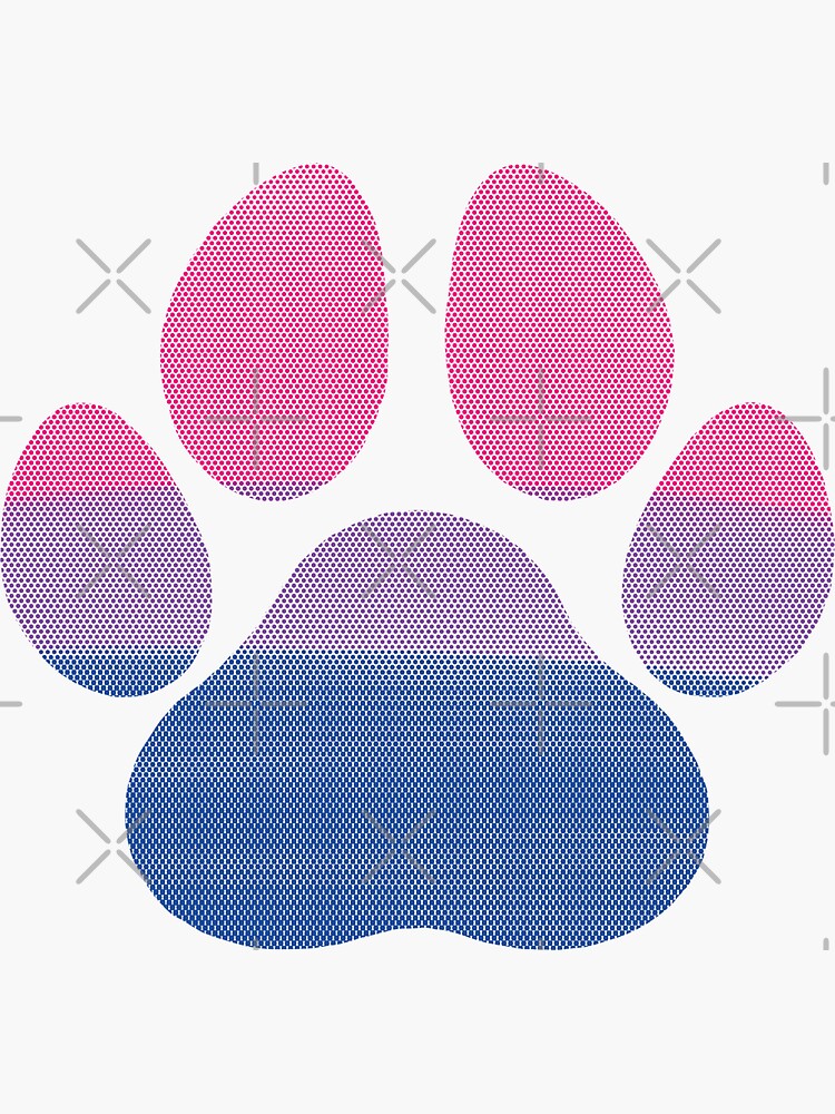 "Comic pop dot bisexual Pride paw print" Sticker for Sale by Lexie-bear ...