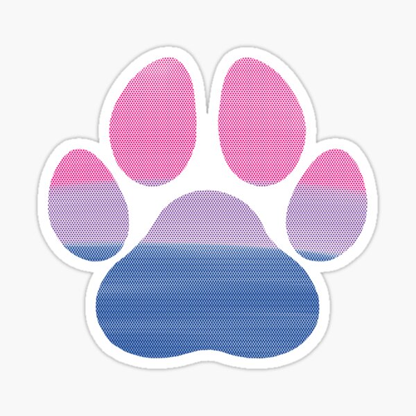 "Comic pop dot bisexual Pride paw print" Sticker for Sale by Lexie-bear ...