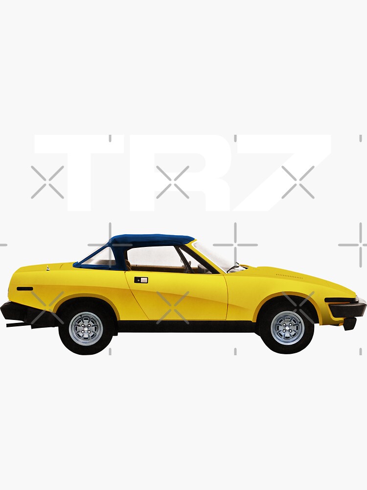 "Triumph TR7 Drophead - Inca Yellow" Sticker for Sale by CellularSong ...