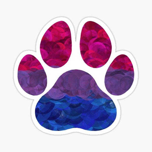 "Bubble brush bisexual Pride paw print" Sticker for Sale by Lexie-bear ...