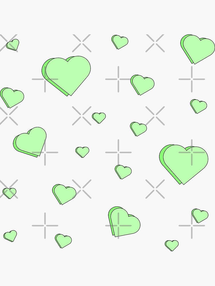 "Mint Green Heart Set " Sticker for Sale by Laxium | Redbubble