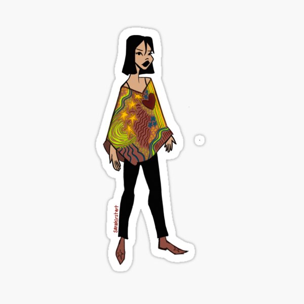 "Funky Fashion Poncho Character" Sticker for Sale by sarahirstart ...