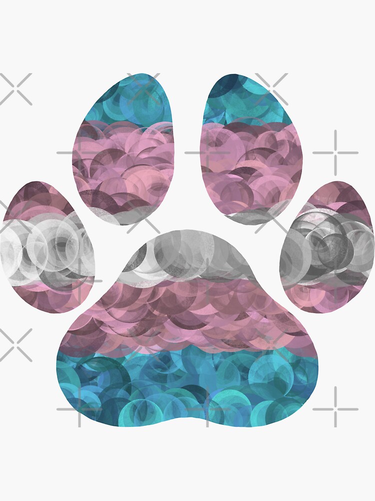 "Bubble brush Transgender Pride paw print" Sticker for Sale by Lexie ...