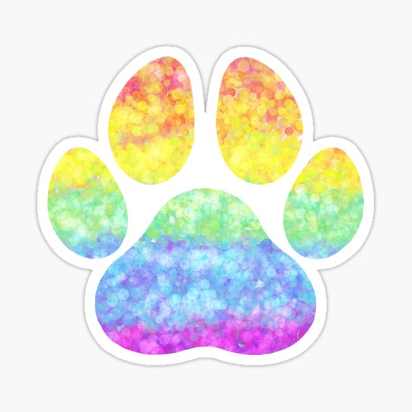 "Sparkle Pride paw print" Sticker for Sale by Lexie-bear | Redbubble