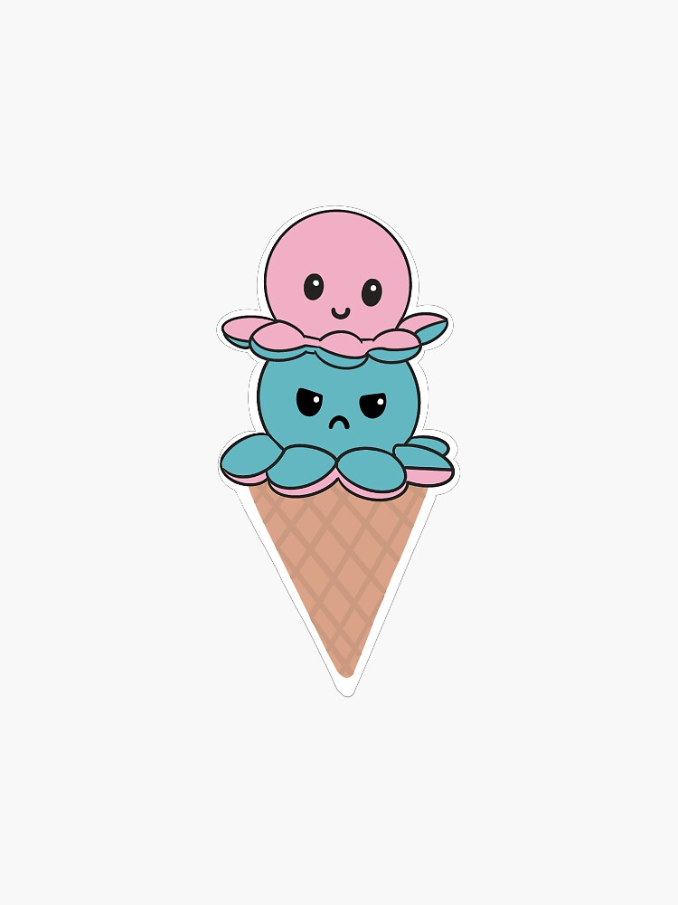 "Mood Octopus Ice Cream" Sticker for Sale by KassidyYvette | Redbubble