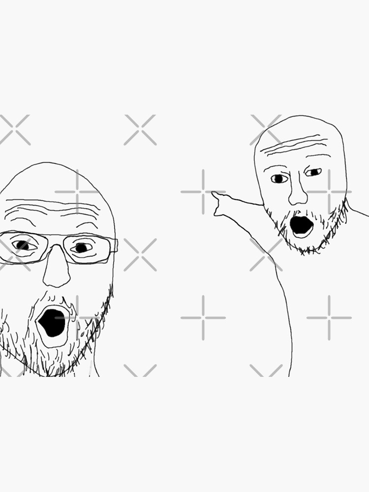 " Two Soyjaks Pointing " Sticker for Sale by WesternType | Redbubble