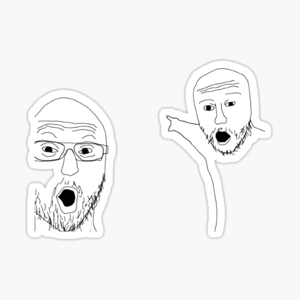 " Two Soyjaks Pointing " Sticker for Sale by WesternType | Redbubble