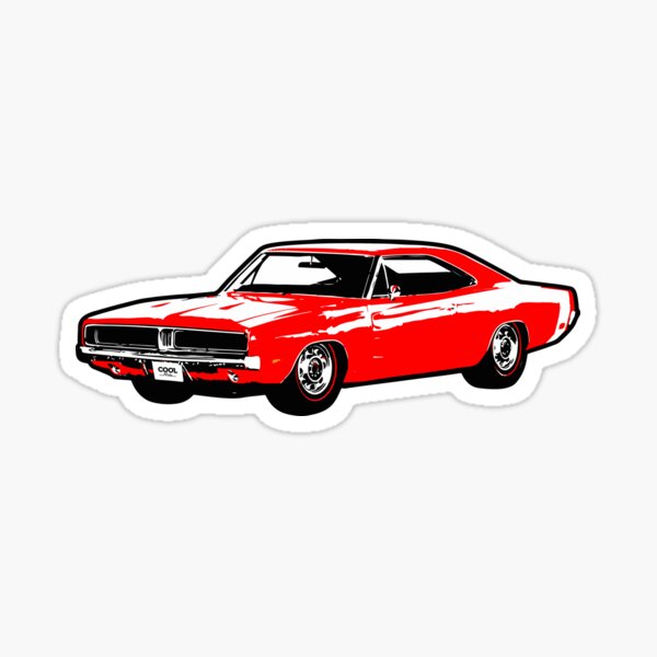 "Red 1969 DC Muscle Car" Sticker for Sale by CoolRide | Redbubble