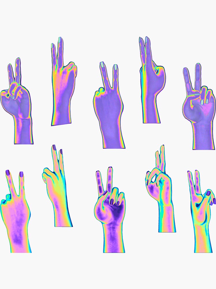 "Holo Hands Pattern" Sticker for Sale by dinaaaaaah | Redbubble