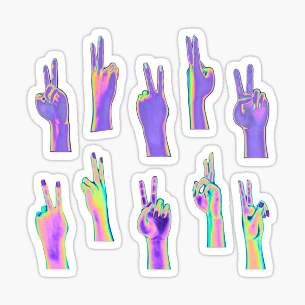 "Holo Hands Pattern" Sticker for Sale by dinaaaaaah | Redbubble