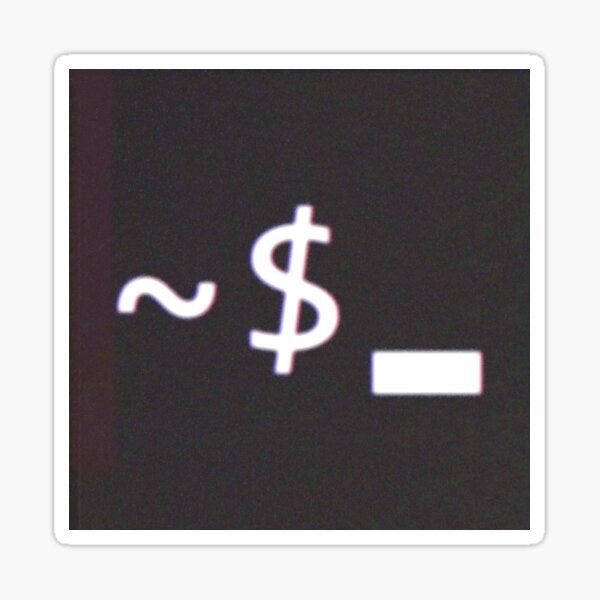 "Glitchy terminal tilde dollar sign user linux" Sticker for Sale by ...