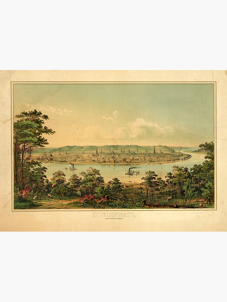 "Cincinnati Ohio from a point west of Covington, KY (circa 1880 ...
