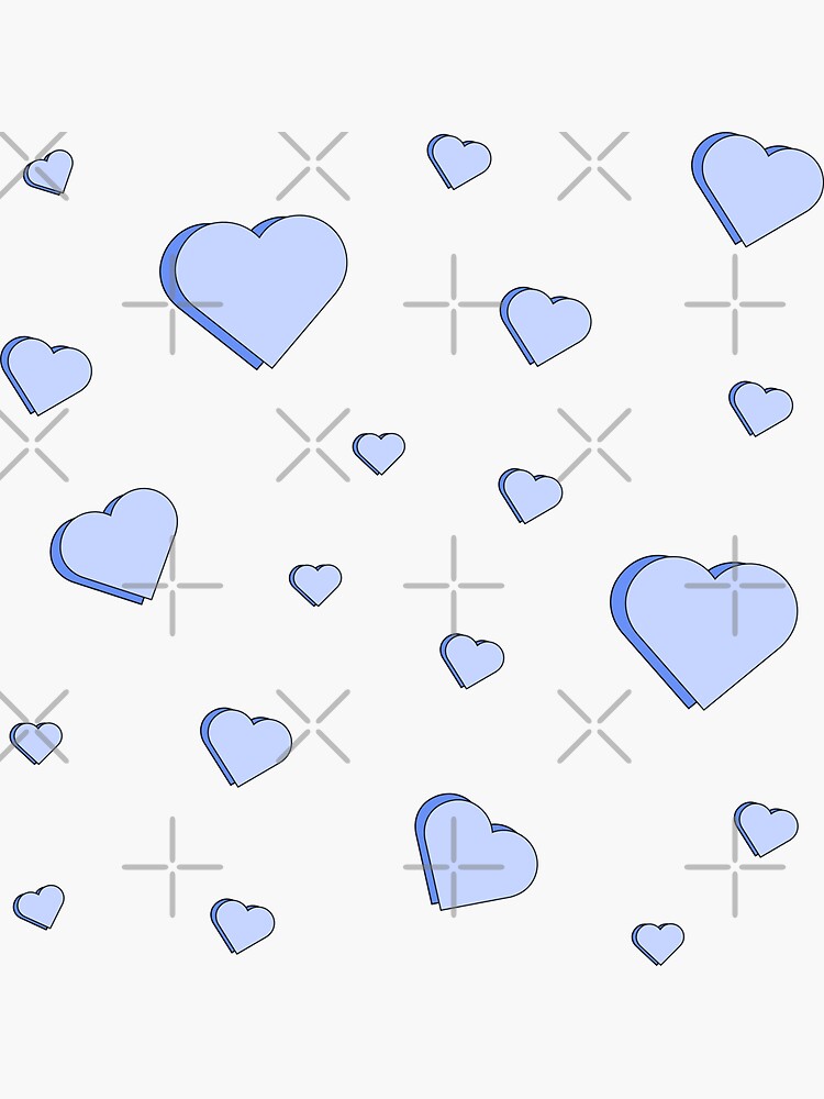"Indigo Blue Heart Set " Sticker for Sale by Laxium | Redbubble