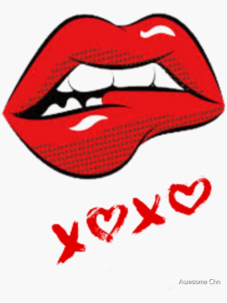 "XOXO , Red lips lolilop , love " Sticker for Sale by MehdiChn7 | Redbubble