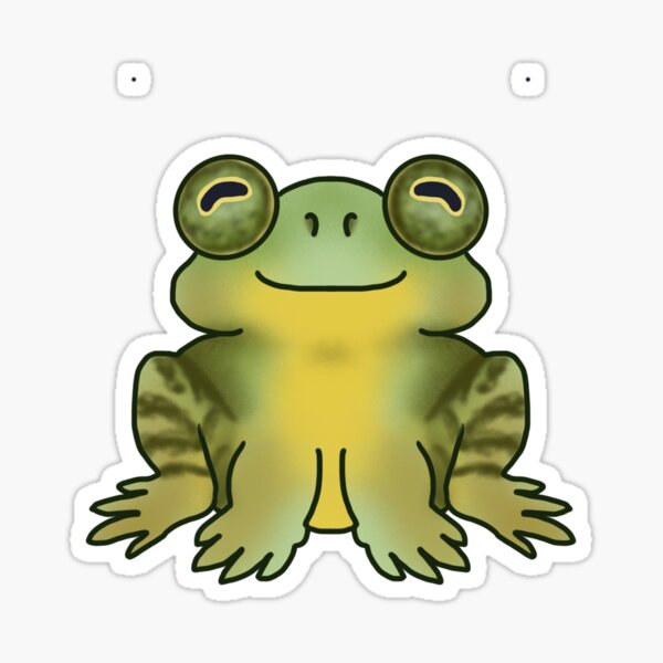 "Happy American Bullfrog " Sticker for Sale by Aleslayeia | Redbubble