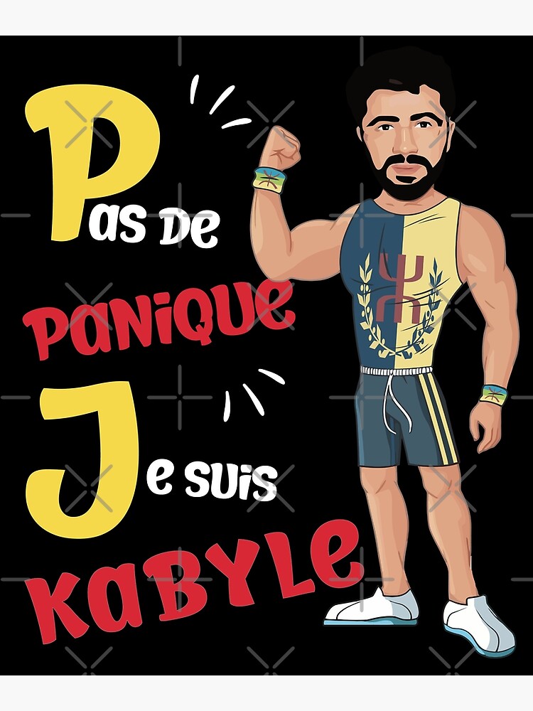 "Matoub lounes with Kabyle flag, don't panic I am Kabyle" Art Print for ...