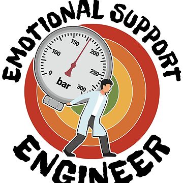"Emotional support engineer" Sticker for Sale by arkantus | Redbubble
