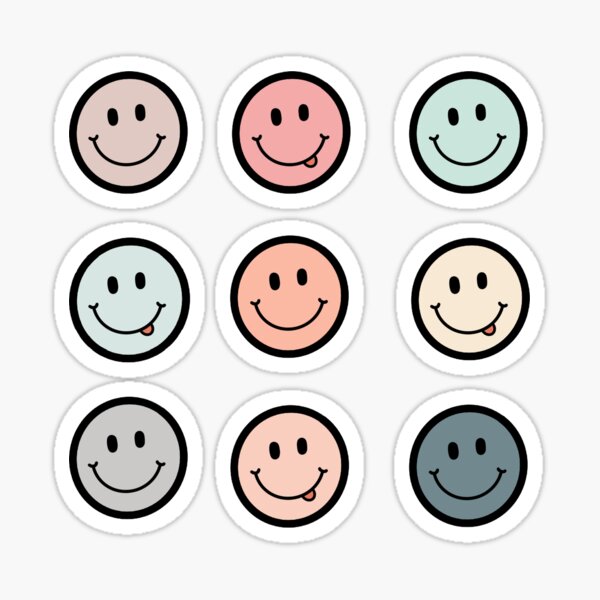 "Smiley faces neutral colors" Sticker for Sale by margariiitax3 | Redbubble