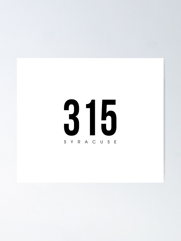 "Syracuse, NY - 315 Area Code" Poster by CartoCreative | Redbubble
