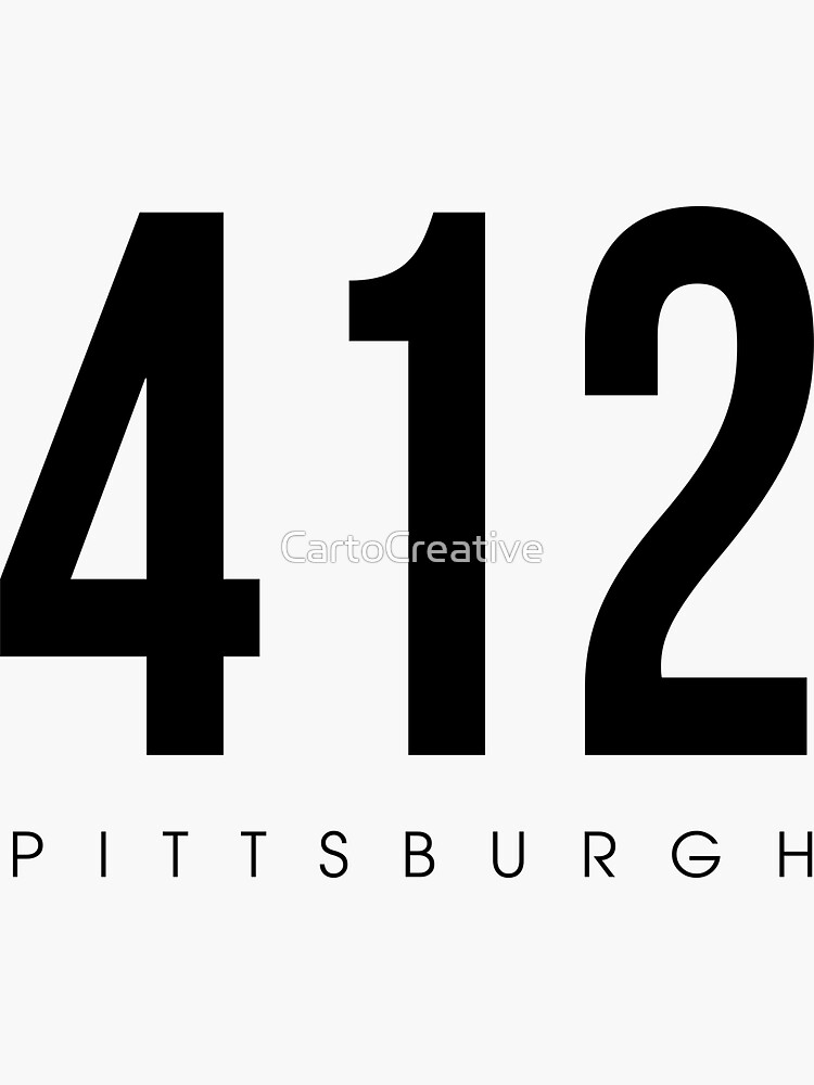 "Pittsburgh, PA - 412 Area Code" Sticker for Sale by CartoCreative ...