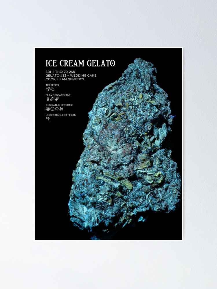 "Ice Cream Gelato Strain Stat Poster | The Secret Colors of Cannabis ...