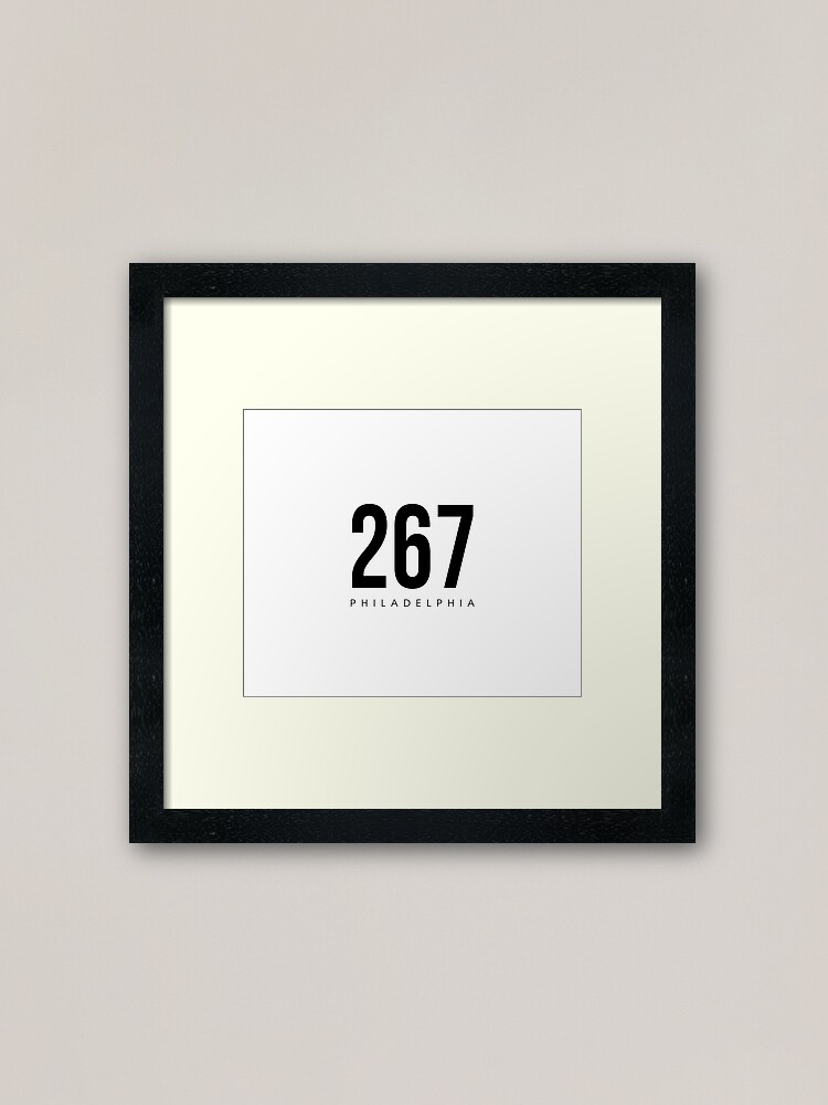"Philadelphia, PA - 267 Area Code" Framed Art Print by CartoCreative ...