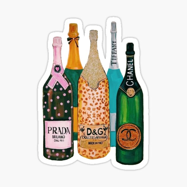 "Preppy Colorful Glamorous Watercolor Drinks" Sticker for Sale by ...