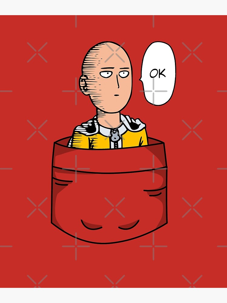 "Funny pocket serious face "ok" meme punch-one fans" Poster for Sale by ...