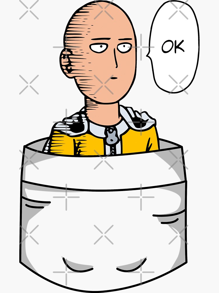 "Funny pocket serious face "ok" meme punch-one fans" Sticker for Sale ...