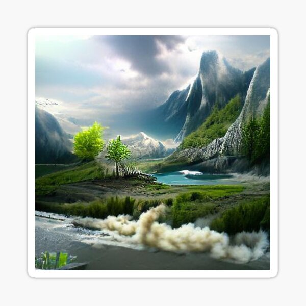 "The Landscape of a Valley" Sticker for Sale by cardboardbox4 | Redbubble