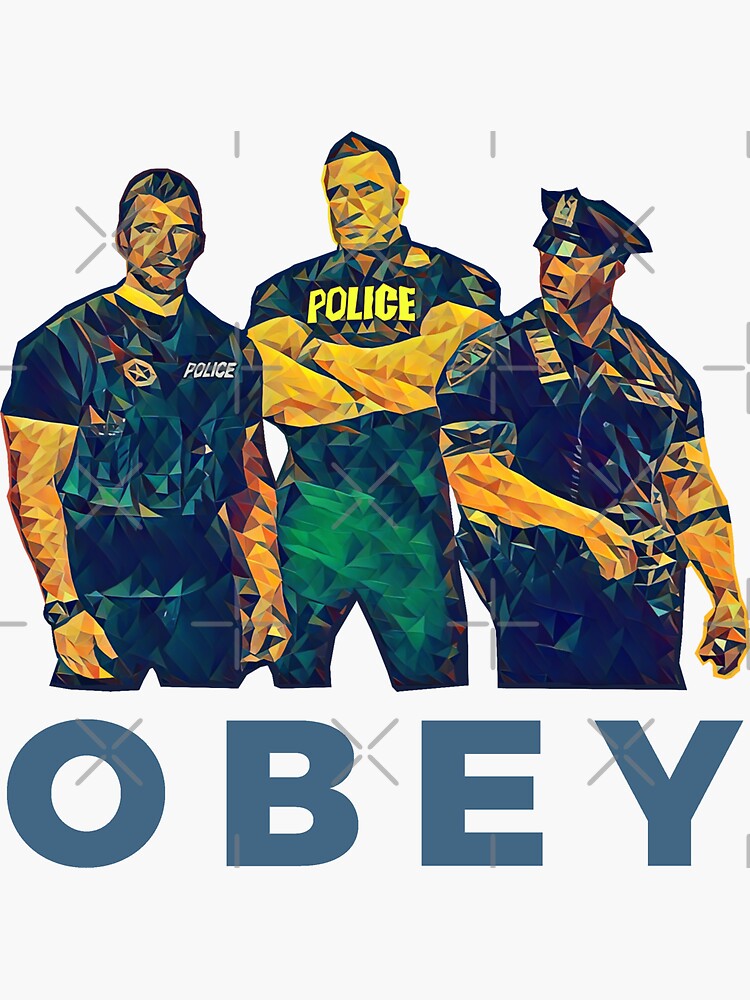 "OBEY (Police Cubism Theme)" Sticker for Sale by LiverpoolStore | Redbubble
