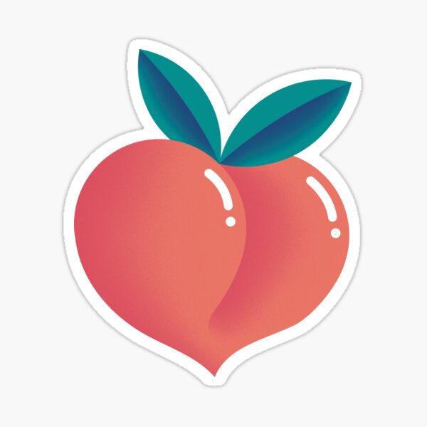 "Simple Juicy Peach Fruit Design" Sticker for Sale by shrimpchip5 ...