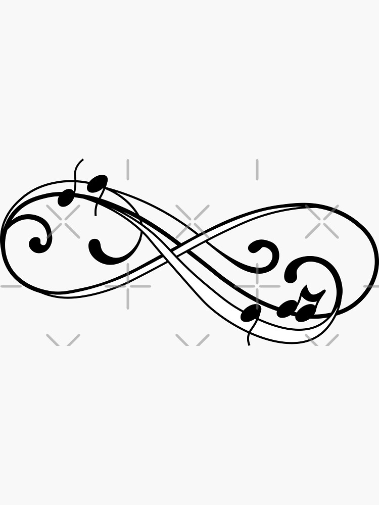 "Infinity symbol music forever" Sticker for Sale by mixtape80 | Redbubble