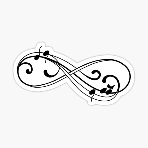 "Infinity symbol music forever" Sticker for Sale by mixtape80 | Redbubble