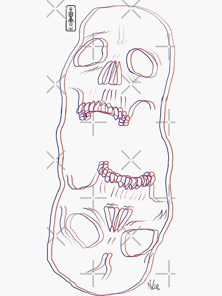 "Warped skull v3" Sticker for Sale by ChaosNoir | Redbubble