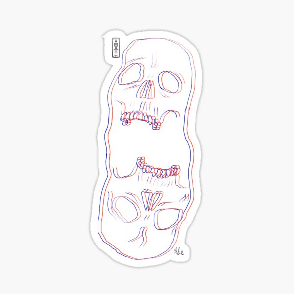 "Warped skull v3" Sticker for Sale by ChaosNoir | Redbubble