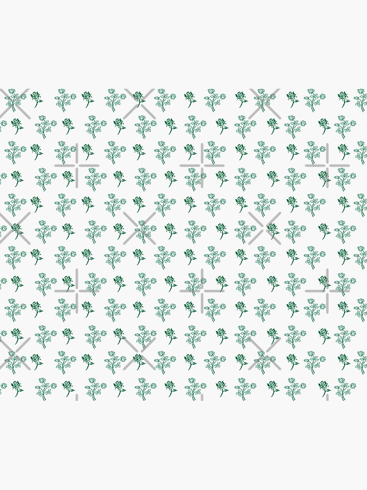 "Kelly Green Roses Small Pattern On White Background" Sticker for Sale ...
