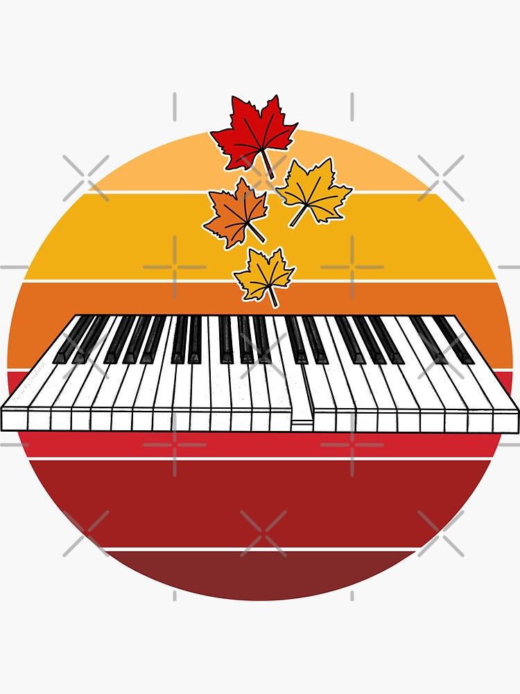 "Fall Piano Pianist Musician Autumn" Sticker for Sale by doodlerob ...