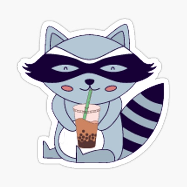 "Raccoon Drinking Boba" Sticker for Sale by KlausZ | Redbubble