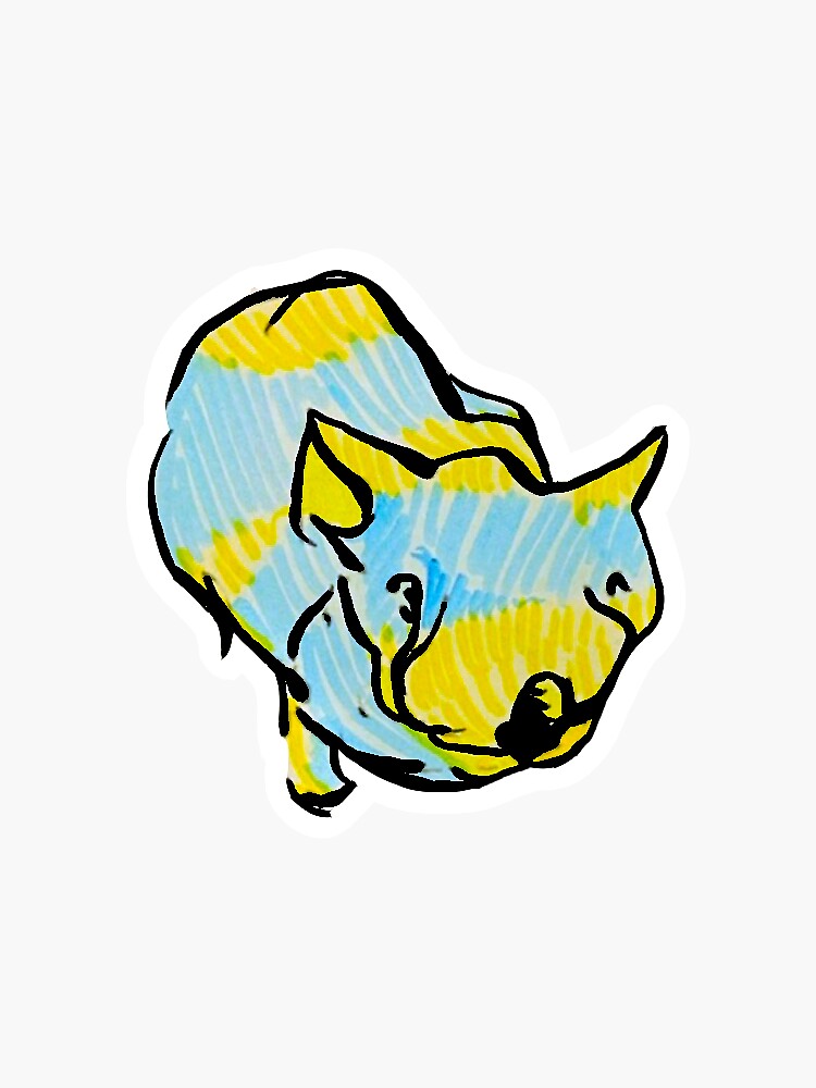 "Lovely Blue and Yellow Wombat" Sticker for Sale by ktmuimui5mailom ...