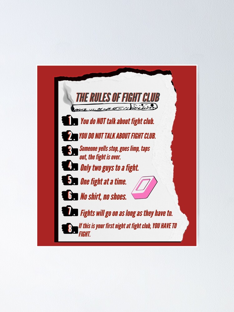 "Fight Club Rules" Poster for Sale by Lindsayremirez | Redbubble