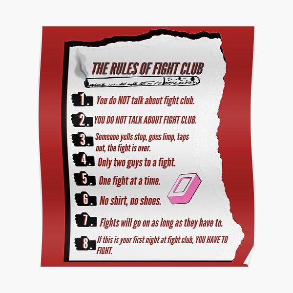 "Fight Club Rules" Poster for Sale by Lindsayremirez | Redbubble