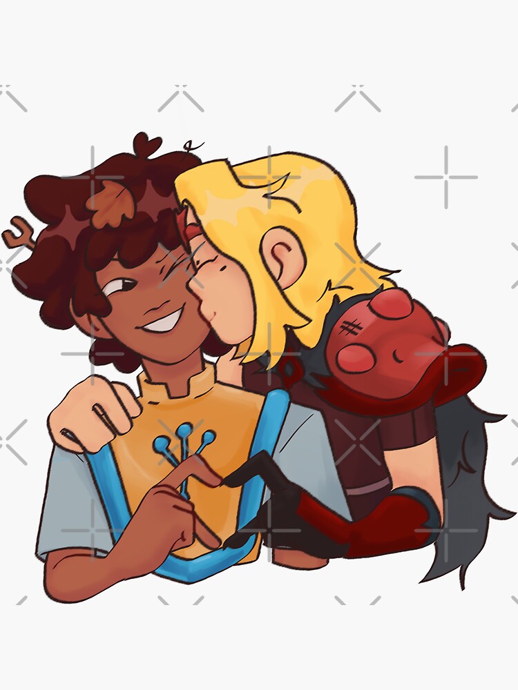 Sticker « Sashanne Cheek Kiss / Heart Hand - Calamity Trio Amphibia », par Sharkekei | Redbubble